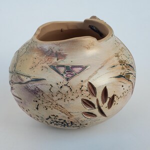 Steven Kaye Carved Southwestern Style Studio Pottery Vase - Beaded ...