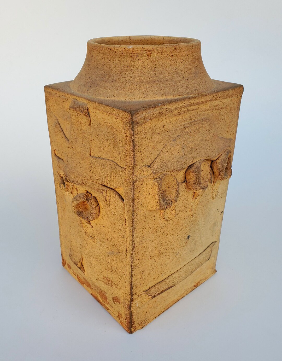 Larry Calhoun MFA Ohio Studio Pottery Large Brutalist Slab Built ...