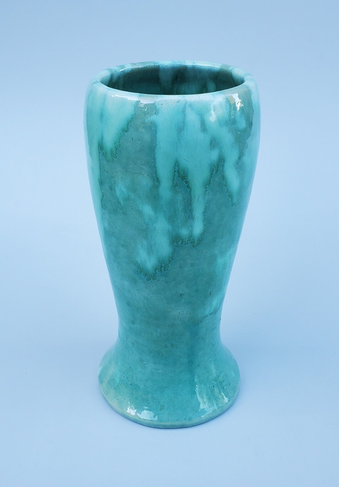 Old Panama Art Pottery Hand Thrown Vase - Green Drip Glaze - Sacramento ...