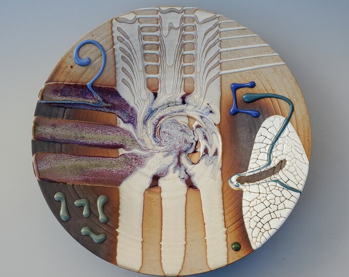Matthew Patton Decorated Studio Pottery Charger Wall Hanger Abstract ...