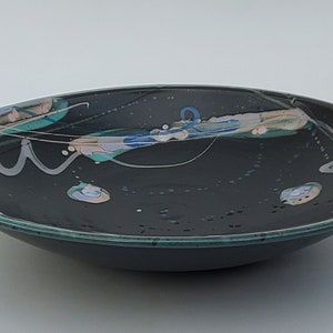 Mark Chamberlain Massive Decorated Studio Pottery Bowl - Black Matt ...