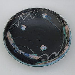 Mark Chamberlain Massive Decorated Studio Pottery Bowl - Black Matt ...