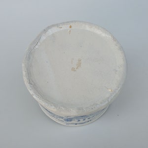 Antique German Stoneware Salt Cellar - Blue Floral Decoration - Wall ...