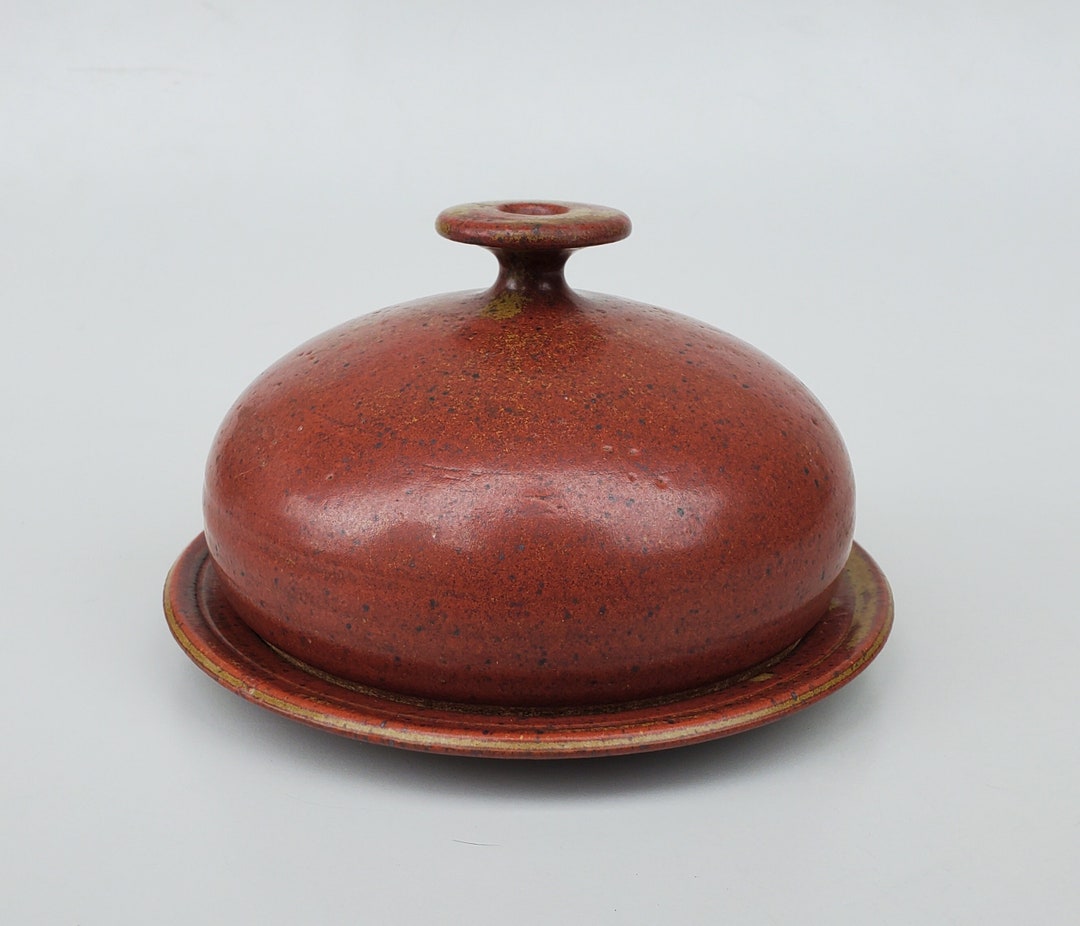 David Shaner Hand Thrown Studio Pottery Covered Tray Shaner Red Glaze ...