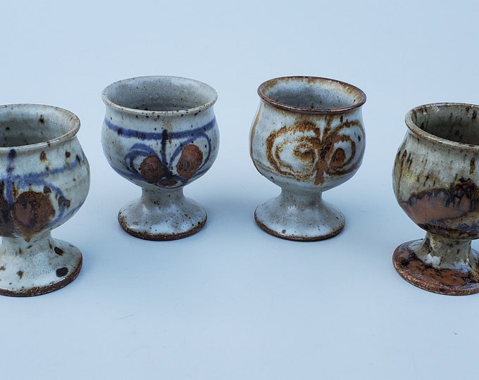 John Fassbinder Northwest Studio Pottery Goblet Collection Four Piece ...