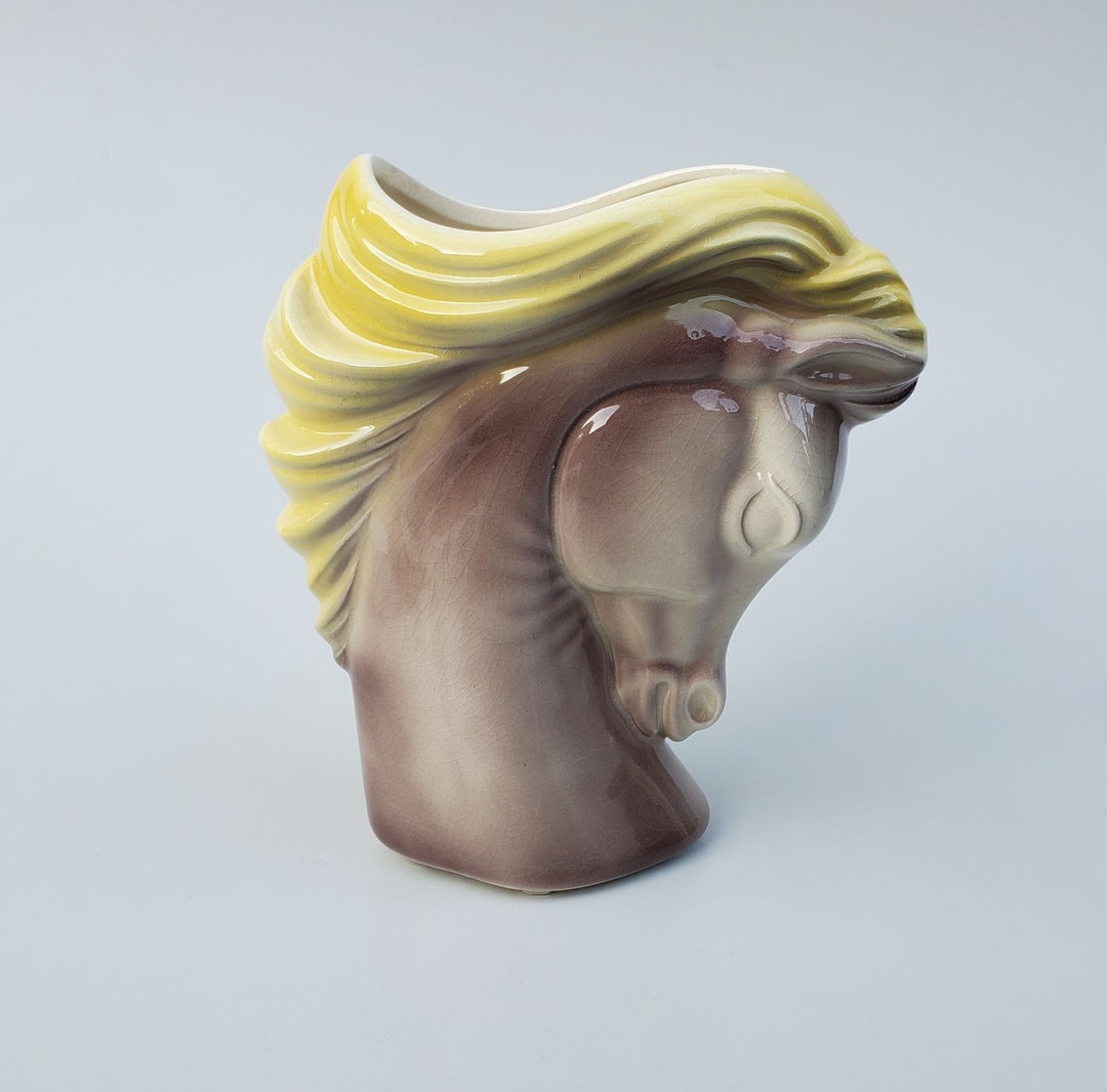 Royal Copley Pottery Figural Horse Head Stallion Vase - Art Deco Design ...