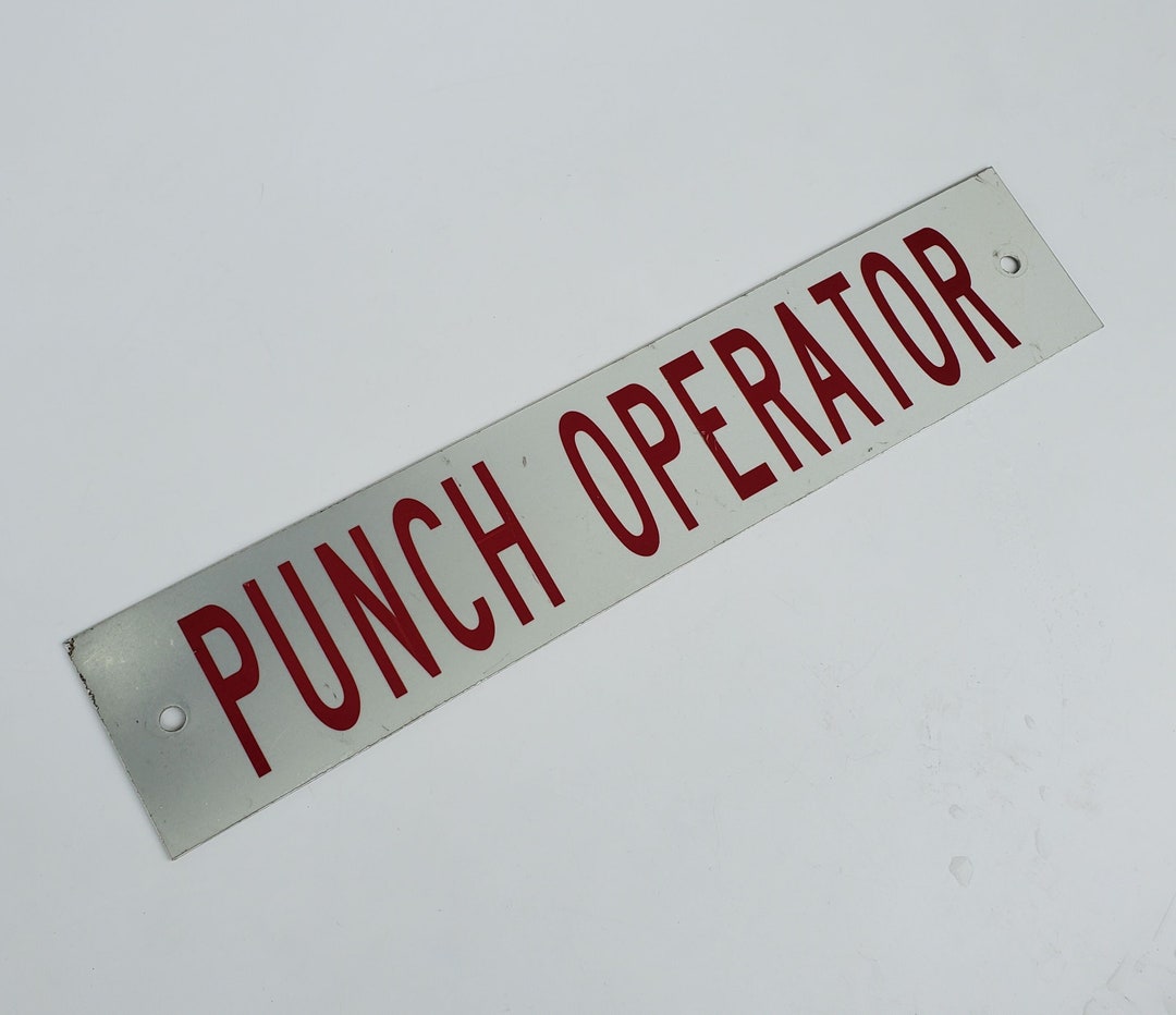 Vintage Metal Punch Operator Machine Shop Sign 20 X - Etsy