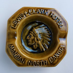 Dickota Art Pottery Novelty Indian Chief Profile Ashtray - Lewis and ...
