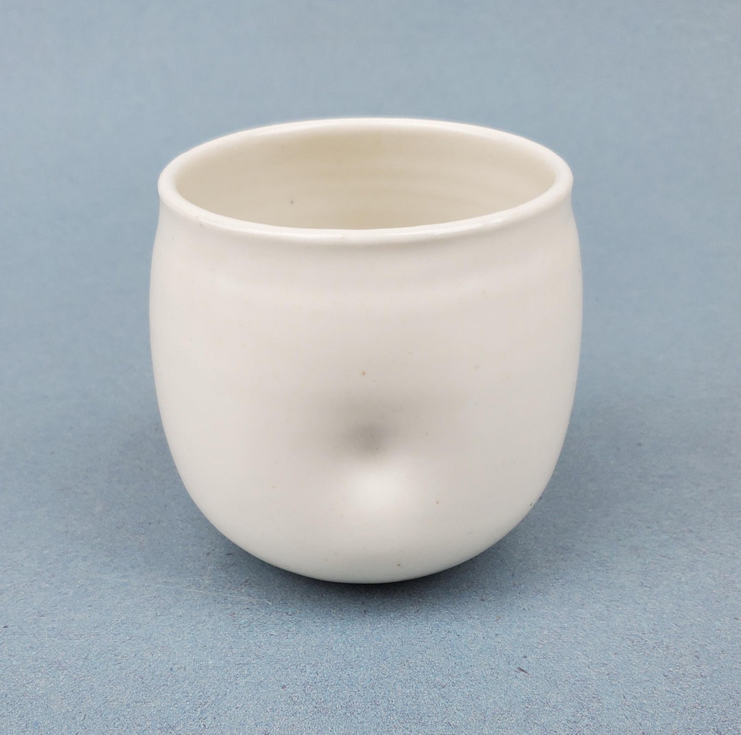 David Shaner Studio Pottery Vase White Glaze Unique Dimple Design ...