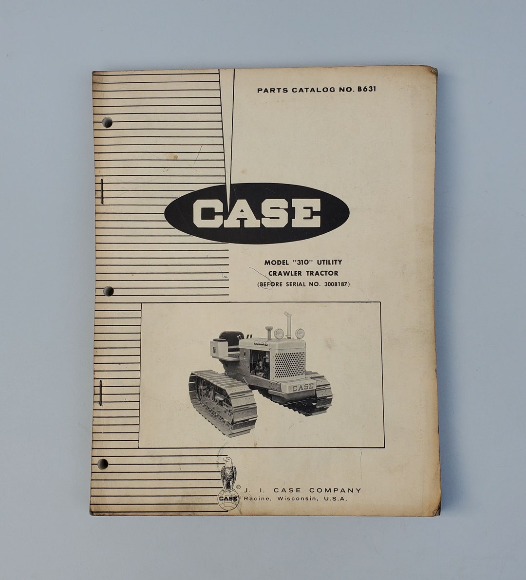 1963 Case Model 310 Utility Crawler Tractor Parts List Catalog - B631 ...