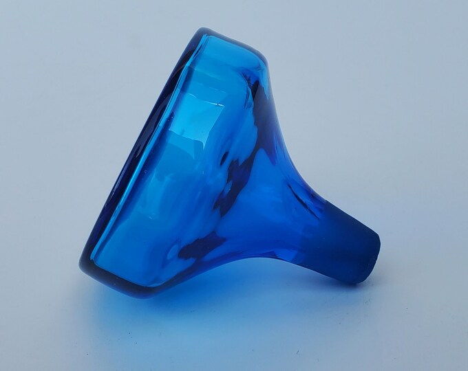 Blenko Glass Huge Blue Decanter Glass Stopper Hand Blown Art Glass ...