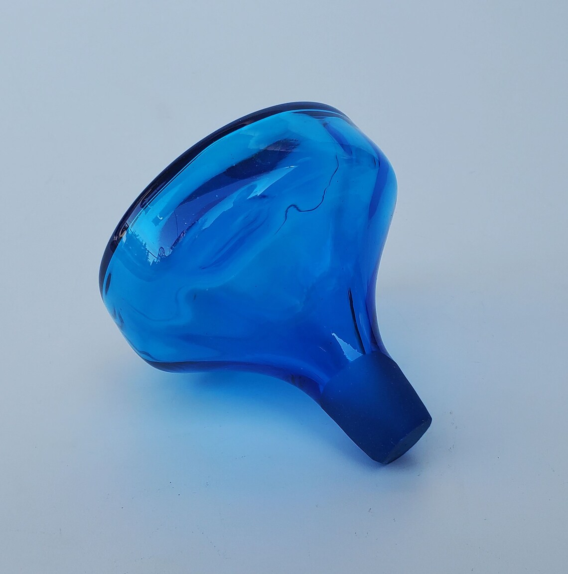 Blenko Glass Huge Blue Decanter Glass Stopper Hand Blown | Etsy