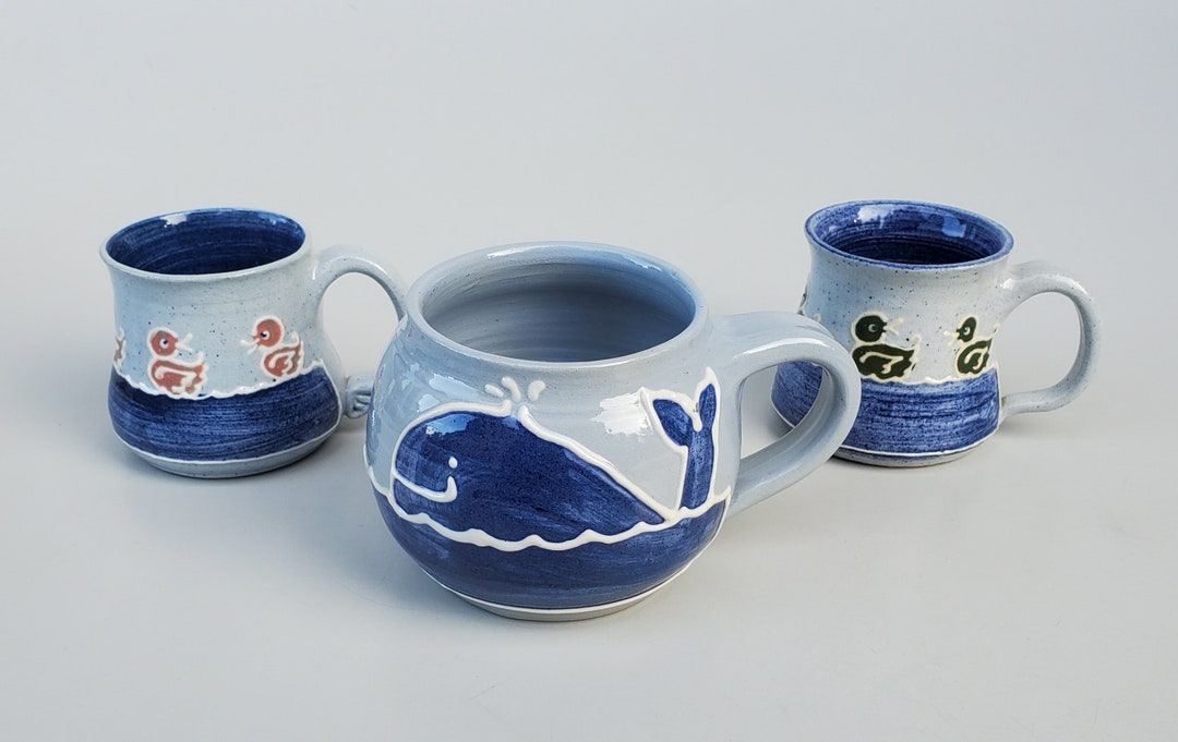 Orcas Island WA Pottery Trudy Irwin Hand Decorated Set of 3 Cups ...