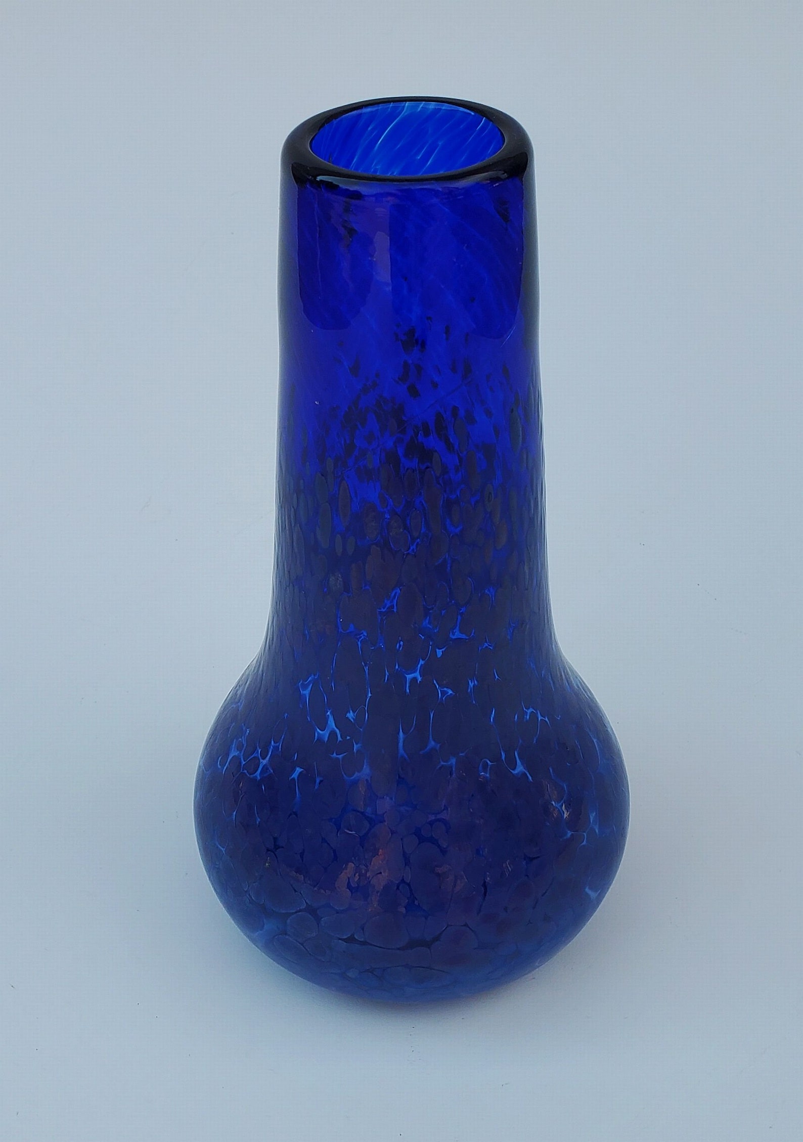 Mike Marentic Studio Art Glass Vase Blue Oil Spot Vase Art | Etsy