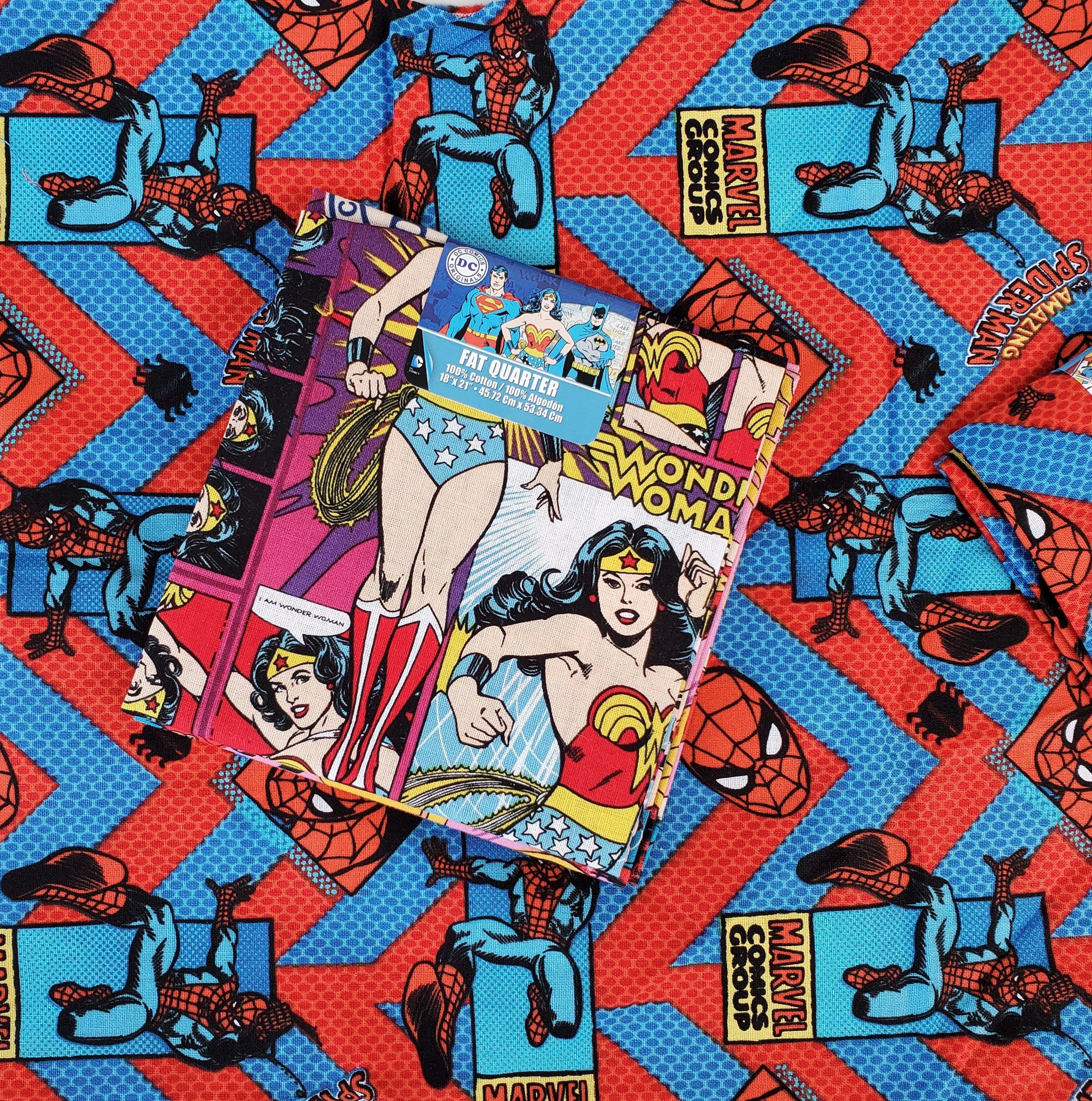 Super Hero's Fat Quarters - Marvel Comics Group - DC Comics - Spider ...