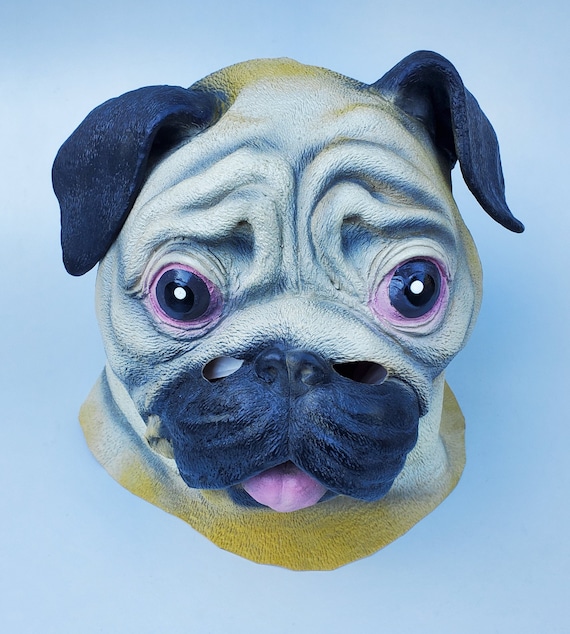 Large Pug Dog Halloween Mask - Latex Rubber - Nice De… - Gem