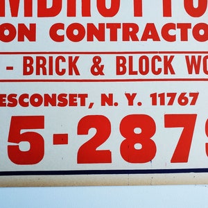 New York Masonry Contractor Advertising Sign - Lou Zambrotto ...