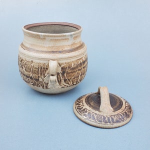 Mid Century Era Studio Pottery Large Covered Bowl - Two Large Loop ...