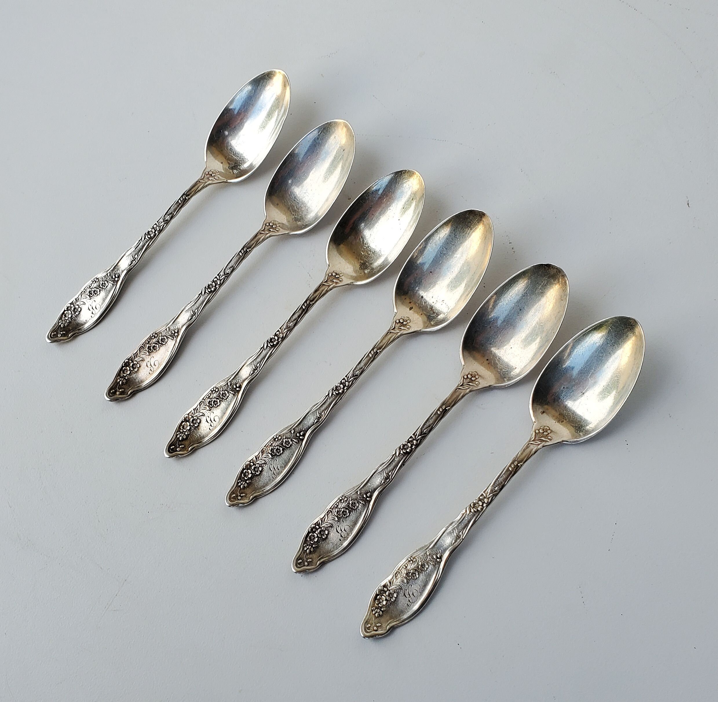 Simpson Hall Miller Company Sterling Demitasse Spoon Set of 6 Spoons ...