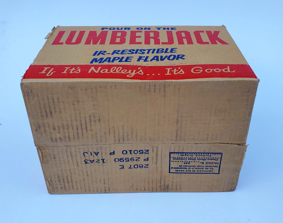 Vintage Nalley's Fine Foods Lumberjack Syrup Shipping Box - Tacoma ...