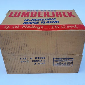 Vintage Nalley's Fine Foods Lumberjack Syrup Shipping Box - Tacoma ...