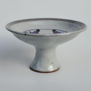 John Fassbinder Studio Pottery Decorated Compote Vase - Abstract Purple ...