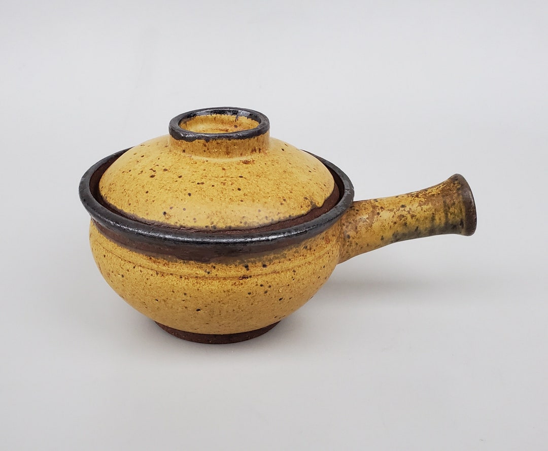 William Creitz Oregon NW Studio Pottery Covered Stoneware Bowl Gold ...