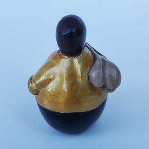 Peruvian Chulucanas Carved Figure Carrying Gourd - Signed Ramon - Peru ...
