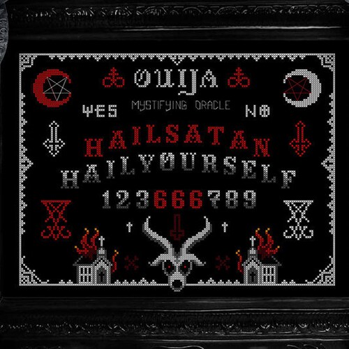 Ouija Hail Satan Hail Yourself Occult Cross Stitch Pattern - Etsy
