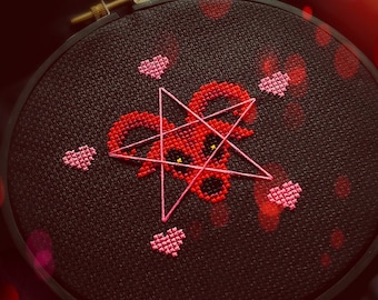 Death Metal Gothic Cross Stitch Pattern Hail Satan Black | Etsy