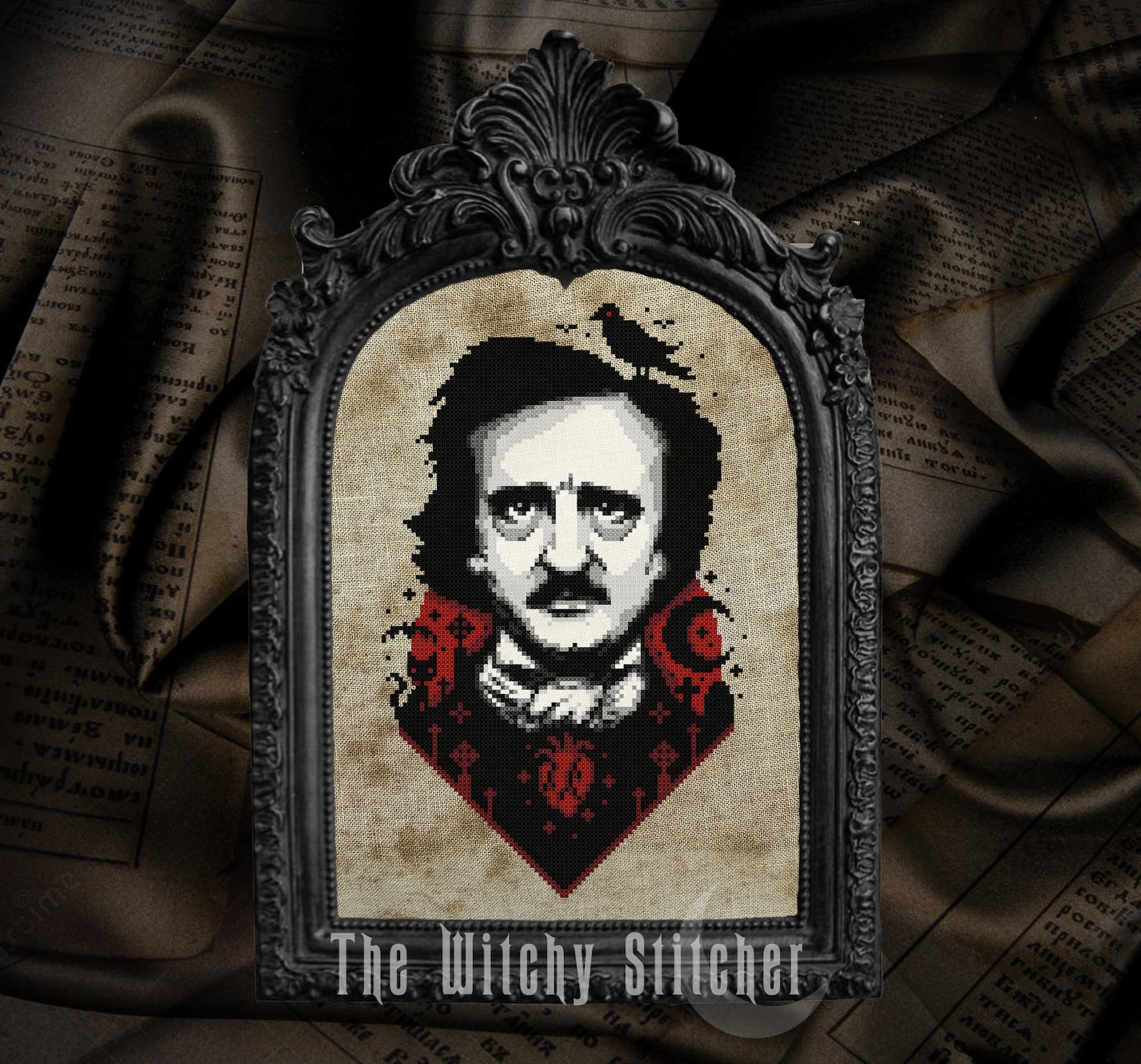 Edgar Allan Poe Master of the Macabre Gothic Cross Stitch - Etsy