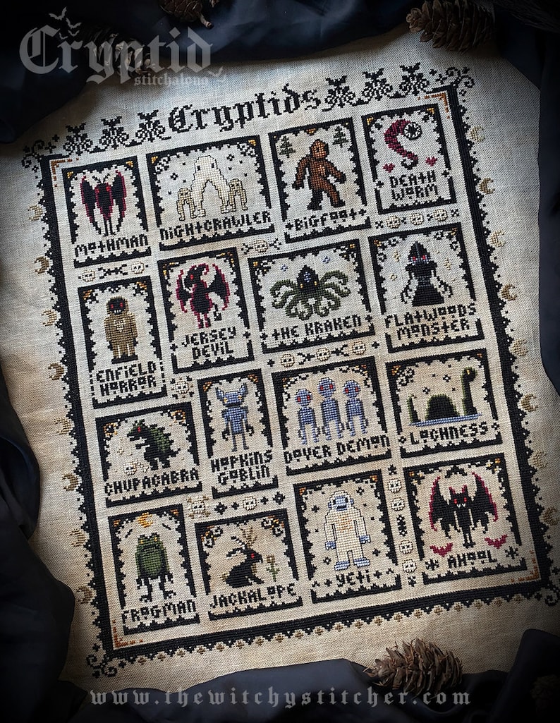 Cryptid Stitchalong SAL Cross Stitch Pattern Mystery - Etsy