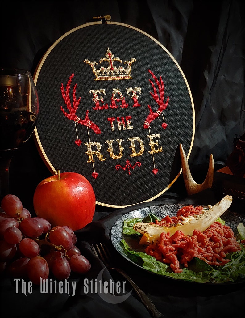 Eat the Rude Hannibal Cross Stitch Pattern Mads - Etsy