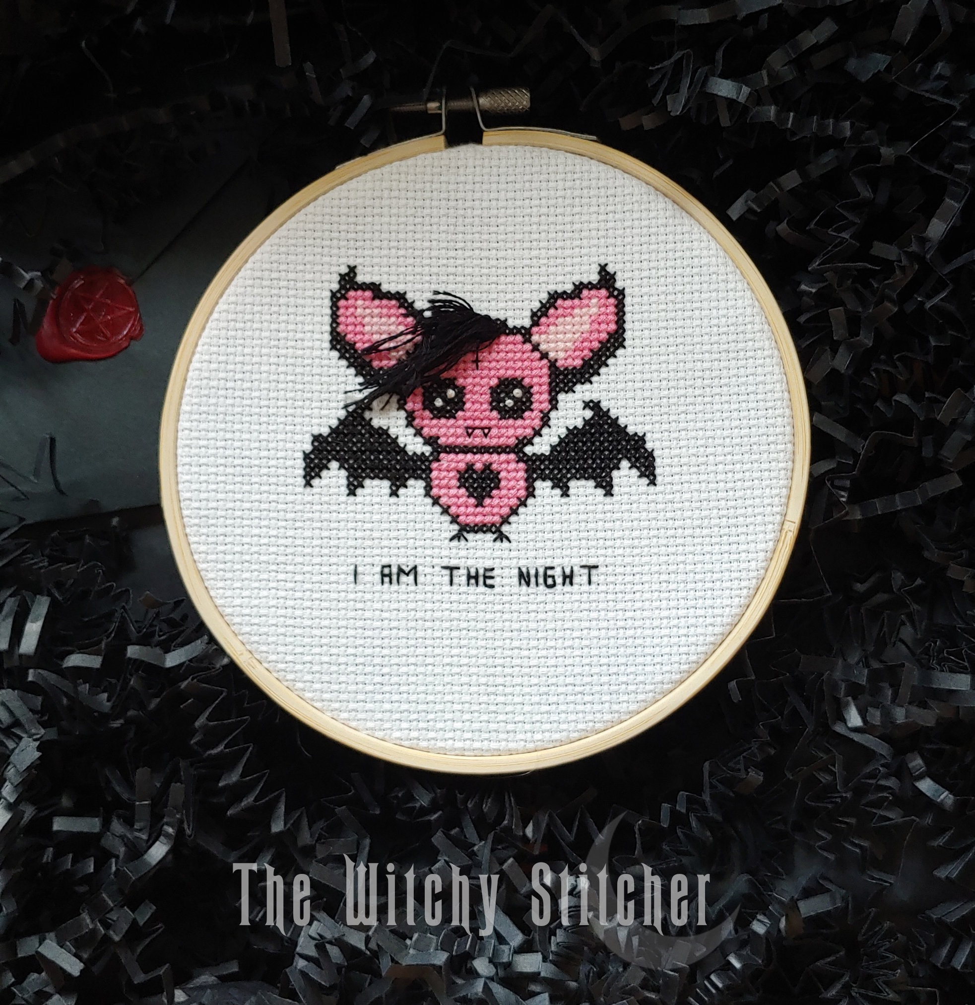 I Am the Night Pink Bat Cross Stitch Pattern Gothic - Etsy Canada