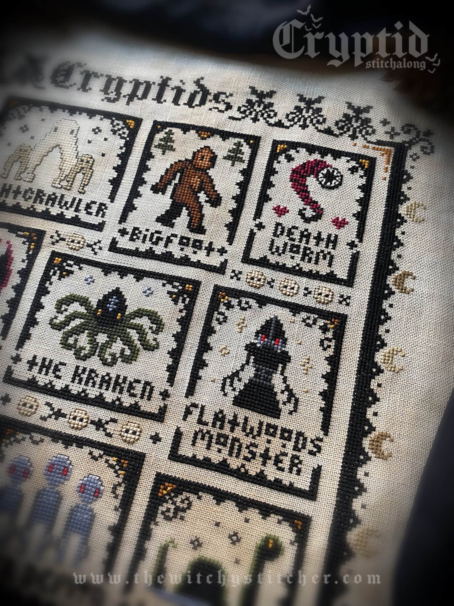 Cryptid Stitchalong SAL Cross Stitch Pattern Mystery, Gothic ...
