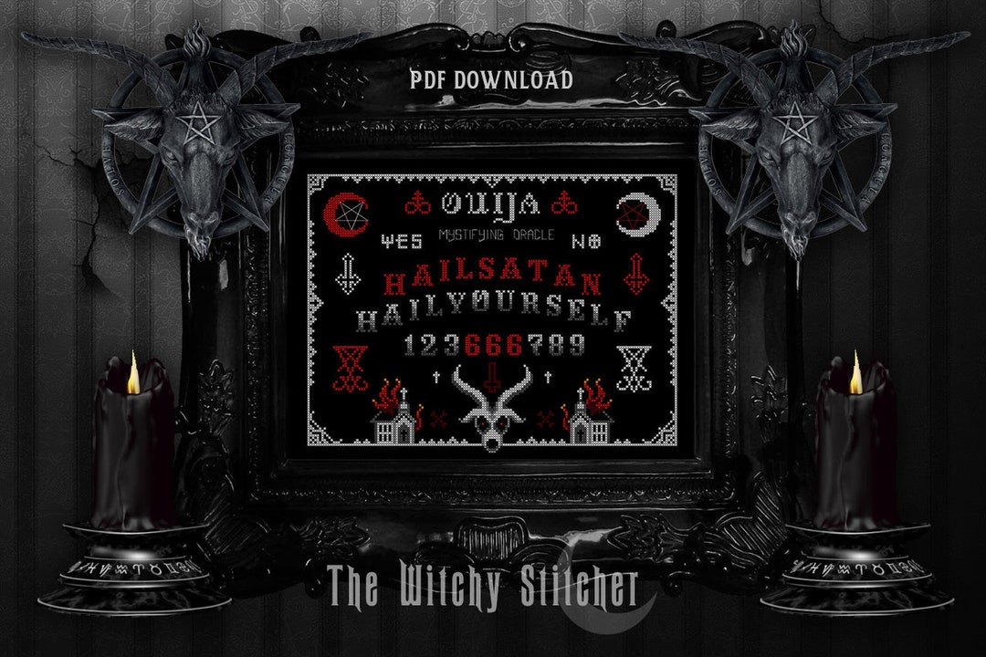 Ouija - Hail Satan Hail Yourself - Occult Cross Stitch Pattern ~ Gothic ...