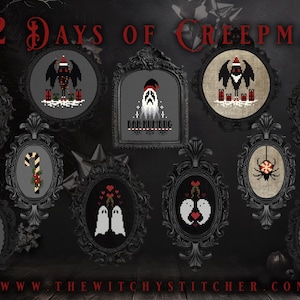 12 Days of Creepmas - Cross Stitch Pattern ~ Yule, Gothmas, Jack Frost ...