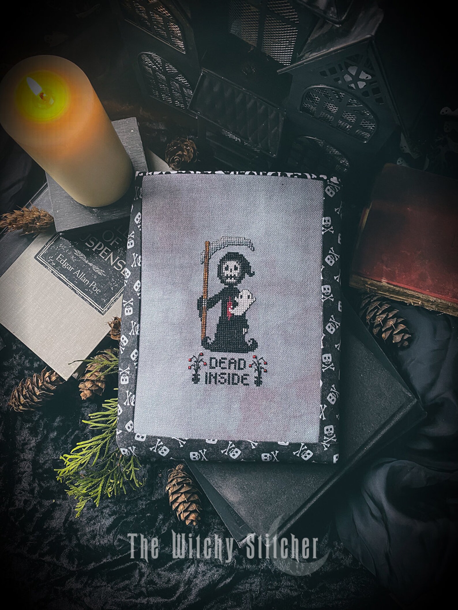 Dead Inside - Grim Reaper - Cross Stitch Pattern ~ Ghost, Gothic ...