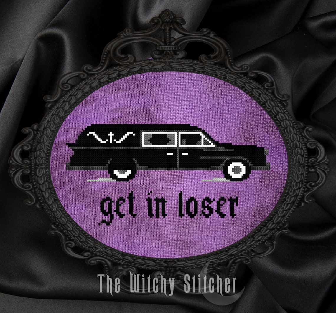 Hearse - Get in Loser ~ Gothic Cross Stitch Pattern ~ Occult, Funny ...
