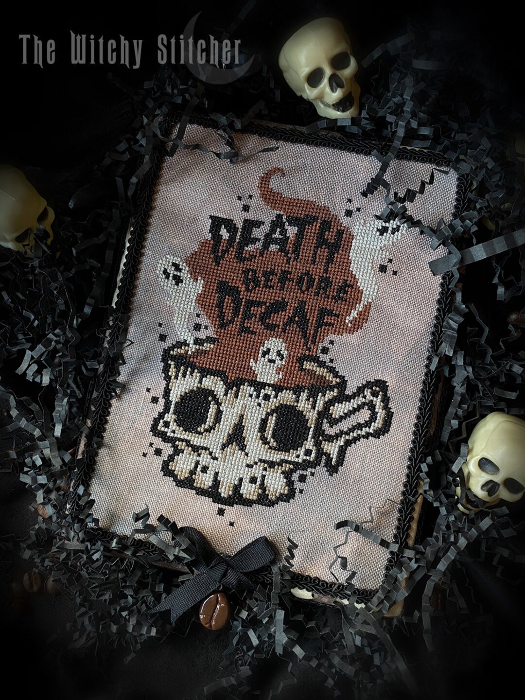 Death Before Decaf - Cross Stitch Pattern - Coffee, Java, Skull Mug ...