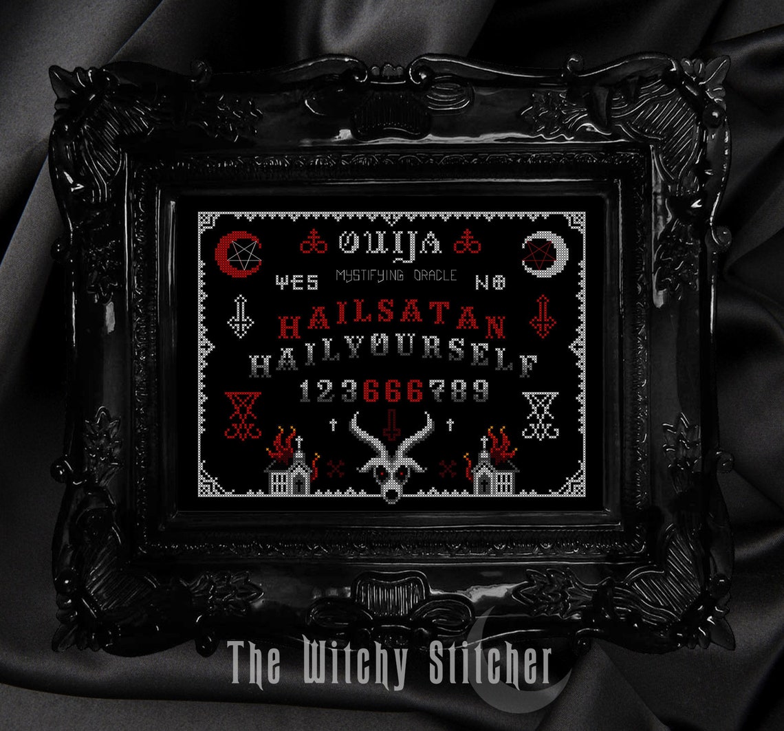 Ouija Hail Satan Hail Yourself Occult Cross Stitch Pattern | Etsy