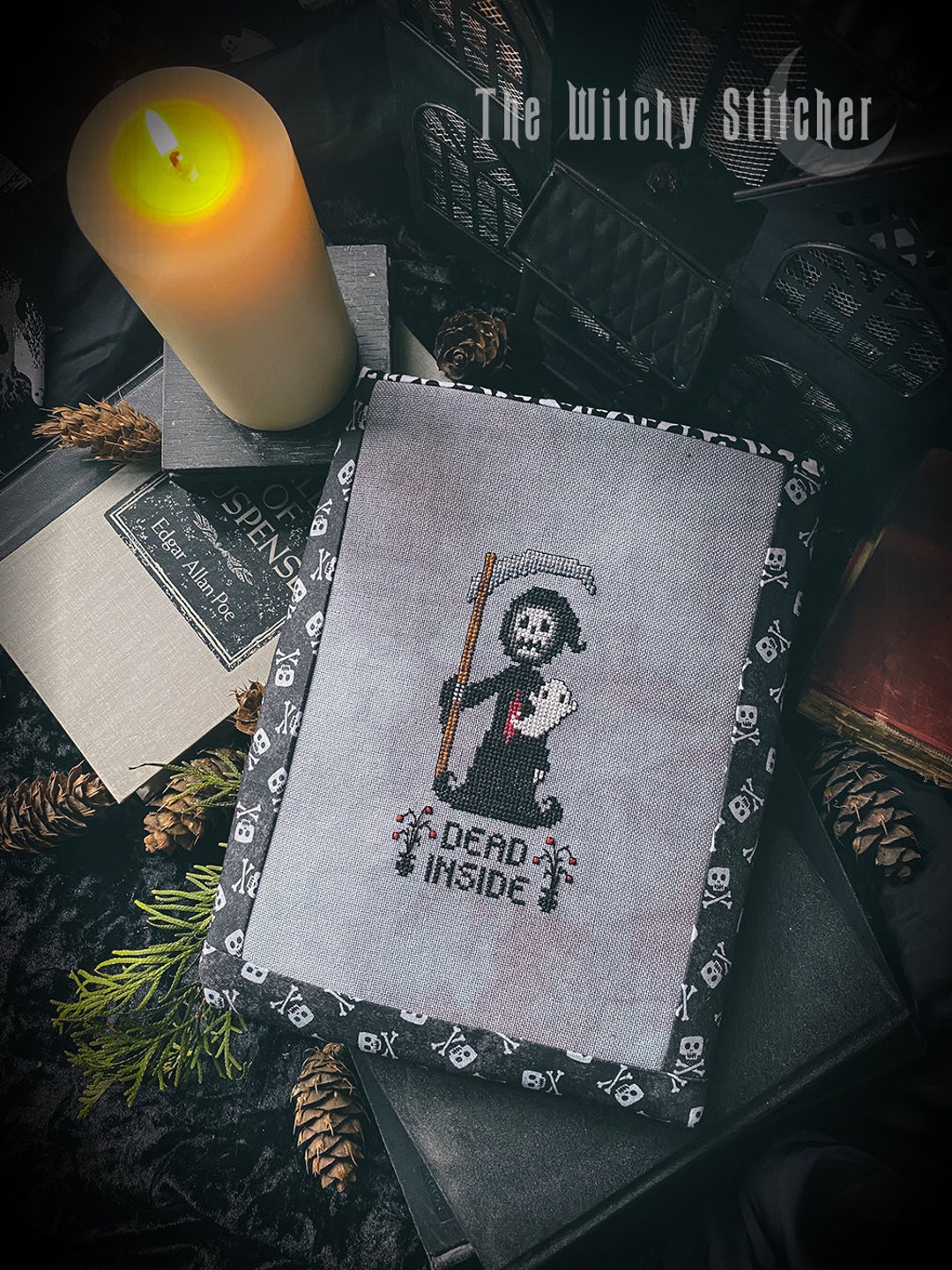 Dead Inside - Grim Reaper - Cross Stitch Pattern ~ Ghost, Gothic ...