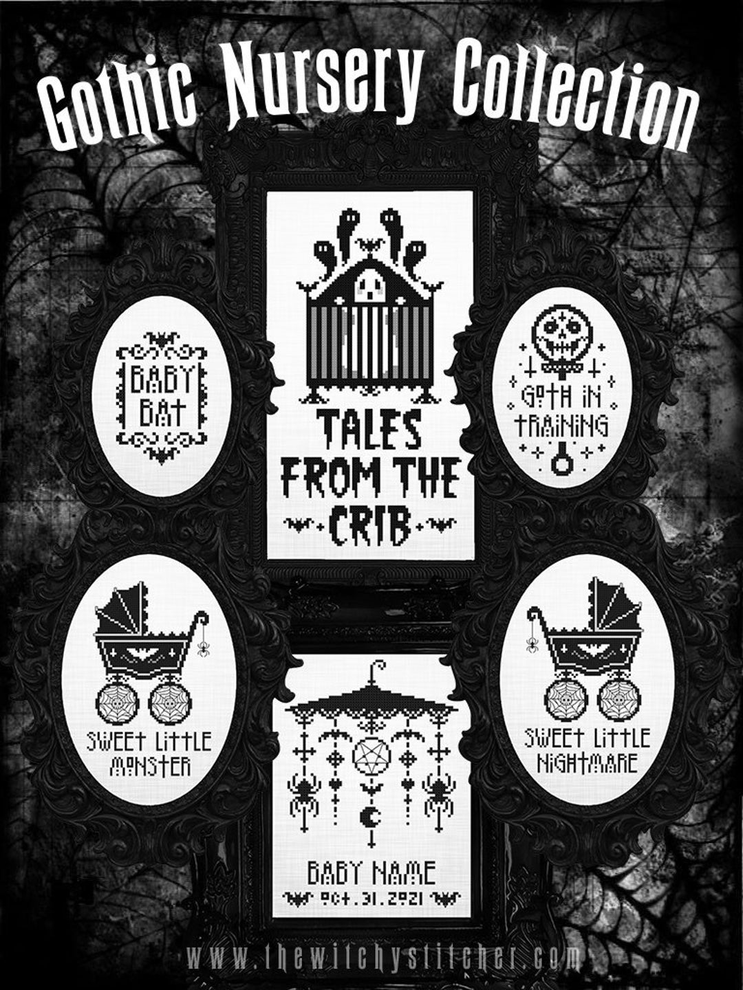 Gothic Nursery Bundle - Cross Stitch Pattern Set - Baby, Decor, Child ...