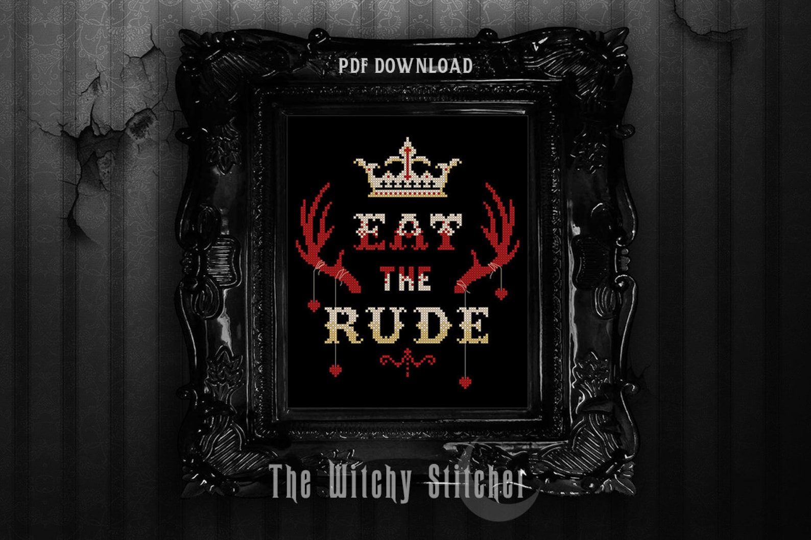 Eat the Rude Hannibal Cross Stitch Pattern Mads - Etsy