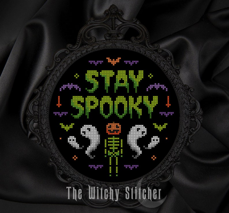 Stay Spooky Halloween Cross Stitch Pattern Creepy Cute - Etsy
