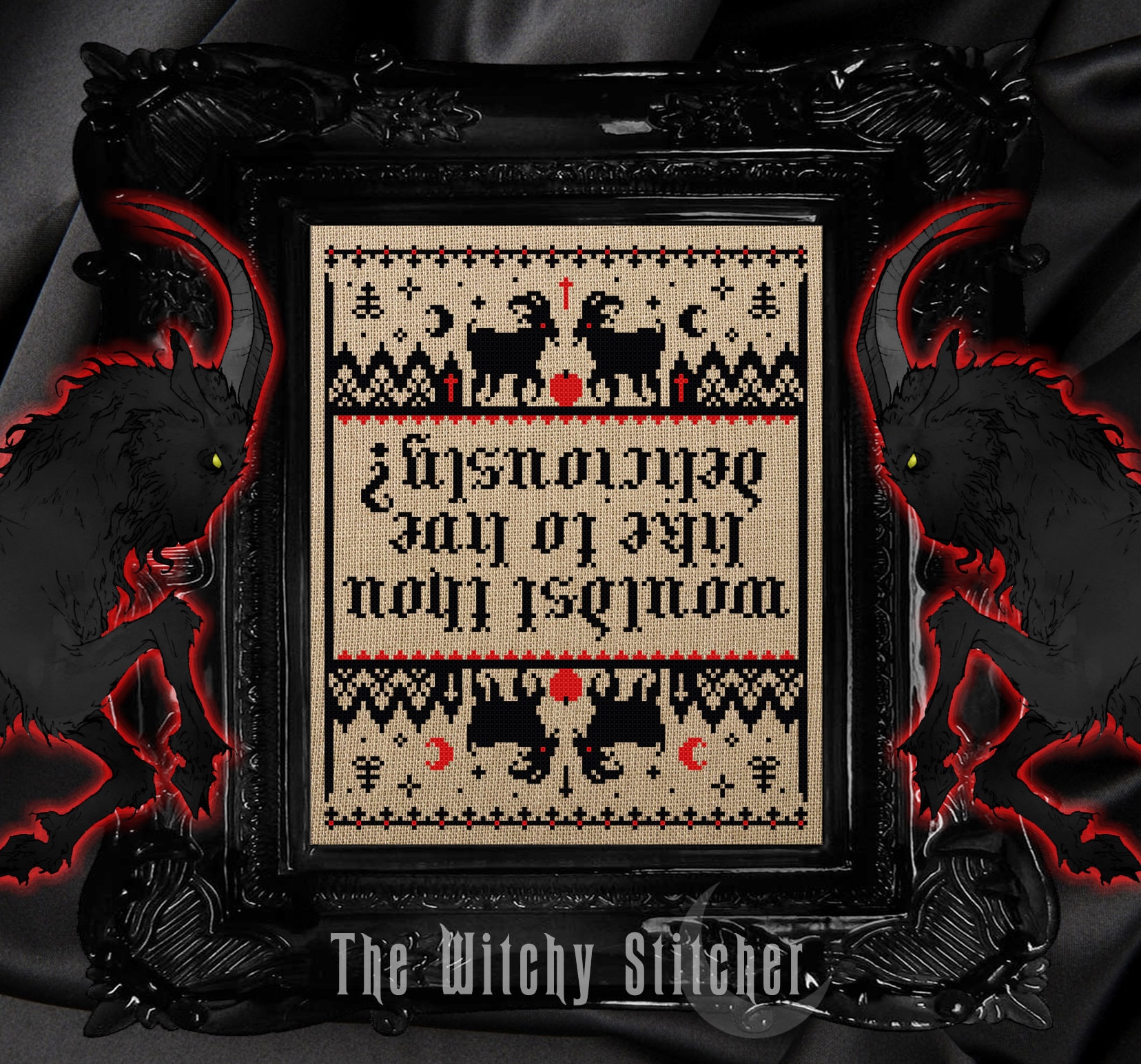 Wouldst Thou Like to Live Deliciously Occult Cross Stitch | Etsy Australia