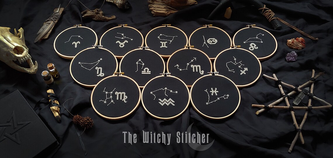 Zodiac Constellation Set - Cross Stitch Patterns ~ Astrology, Stars ...