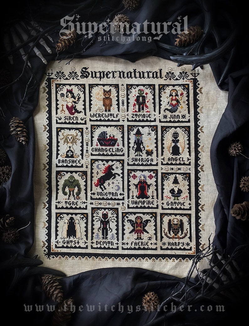 Supernatural Stitchalong (SAL) Cross Stitch Pattern - Mystery, Gothic ...