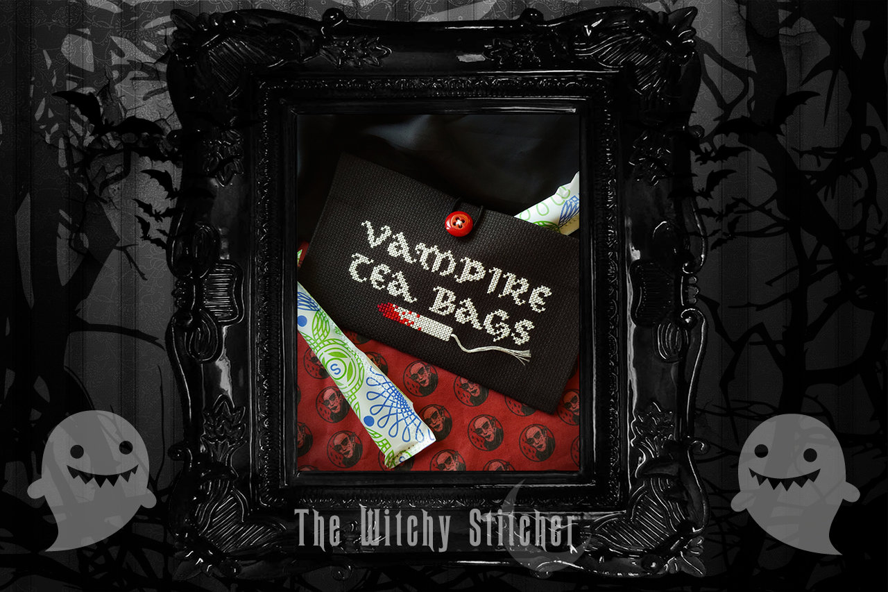 Vampire Tea Bags Gothic Cross Stitch Pattern Tampon | Etsy