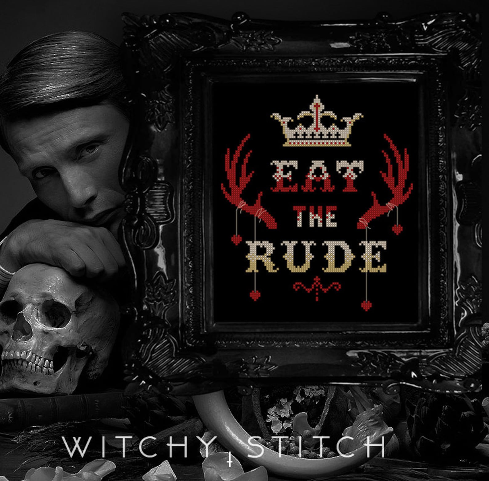 Eat the Rude Hannibal Cross Stitch Pattern Mads - Etsy UK